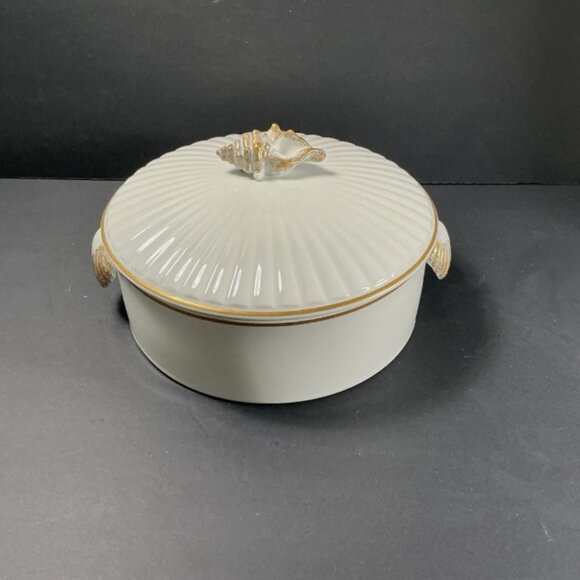 Shafford | Kitchen | Vintage Shafford Golden Sea Shell Dish With Lid ...